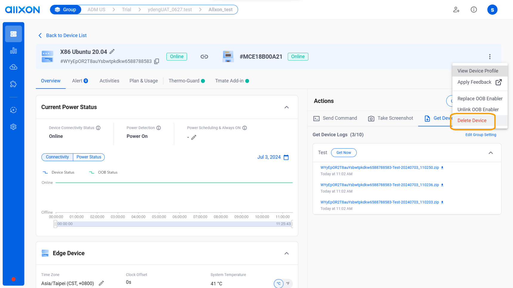 How to Delete Device