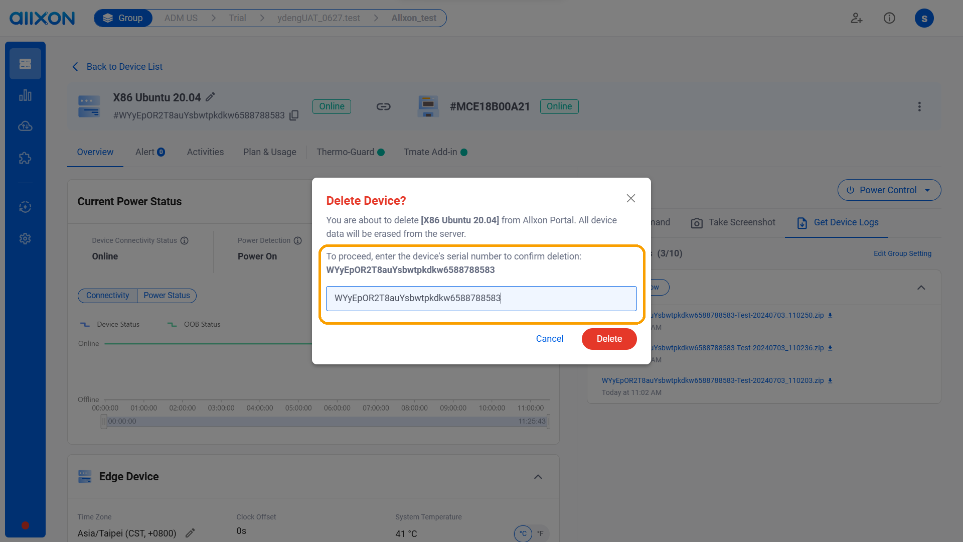 How to Delete Device