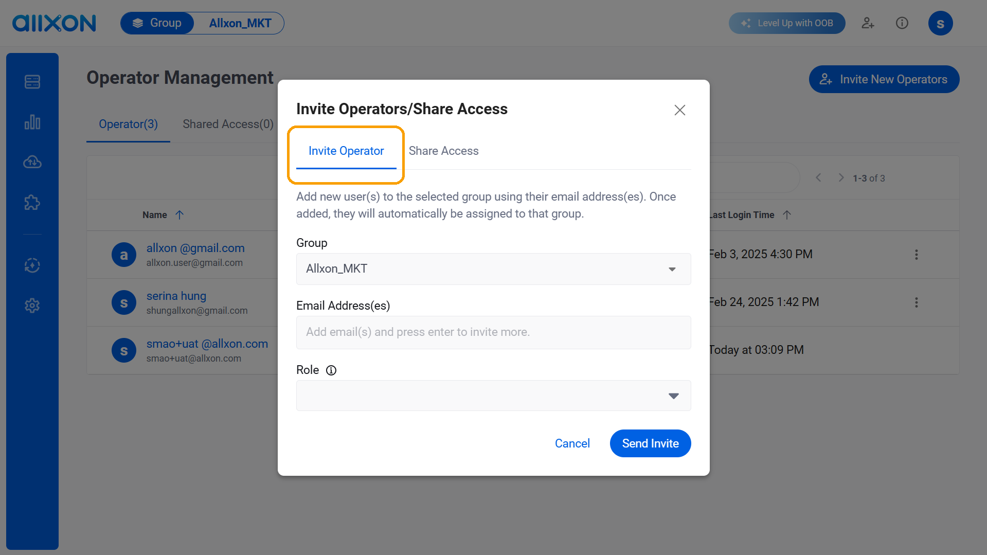 Introduction to Operator Management Page Interface