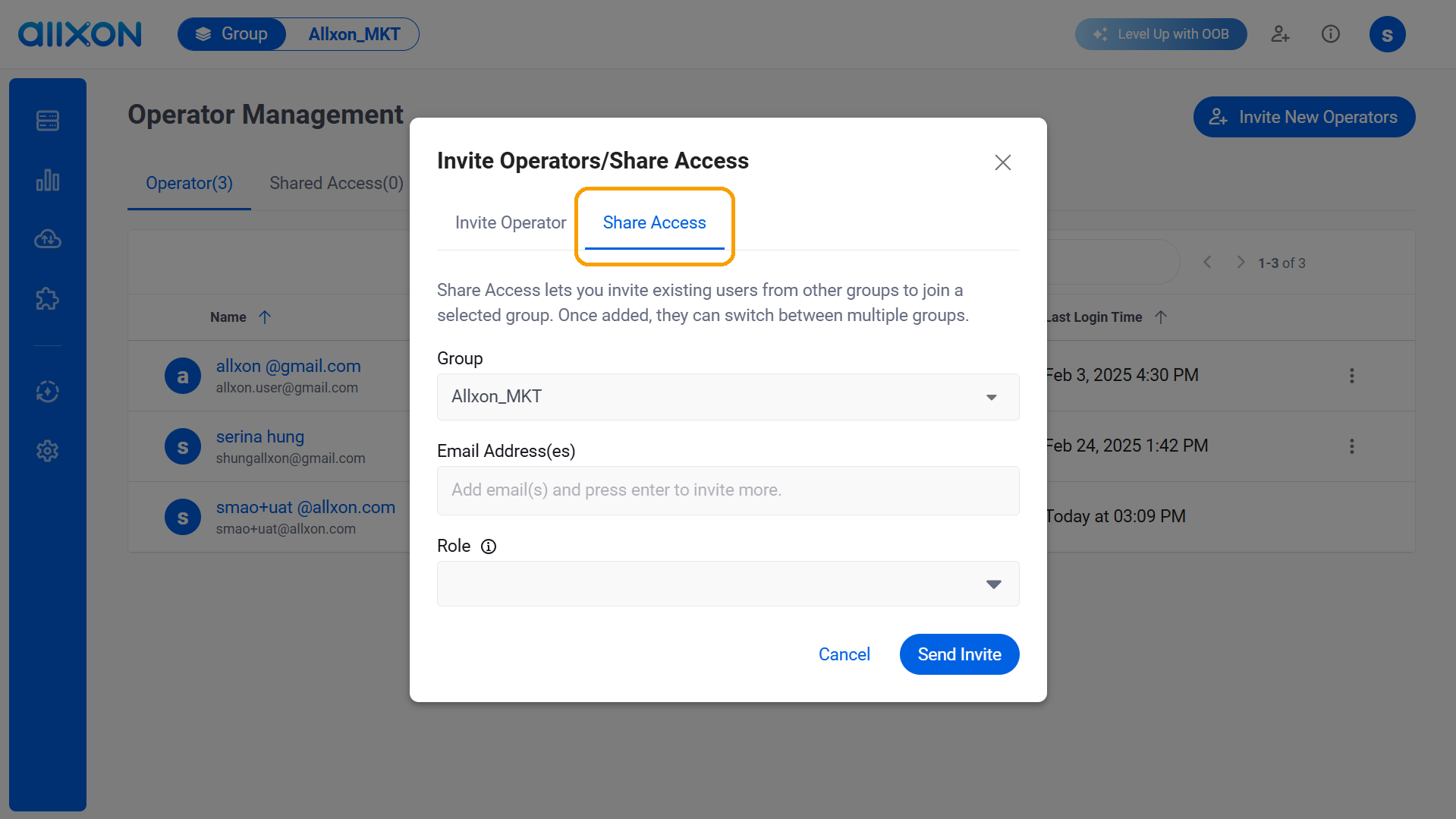Introduction to Operator Management Page Interface