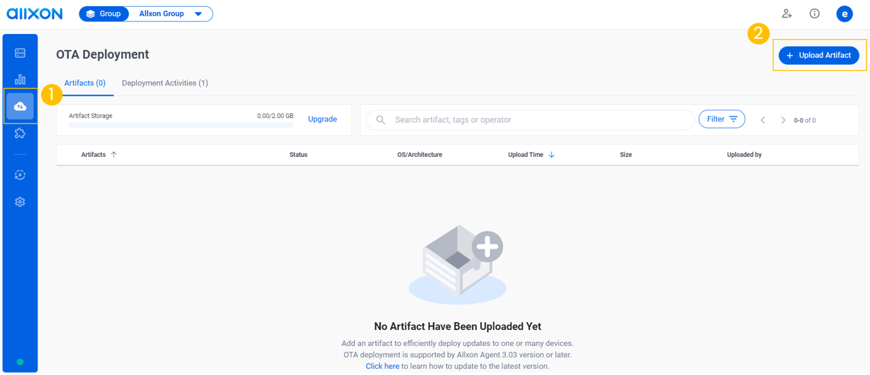 Deploy OTA Artifact