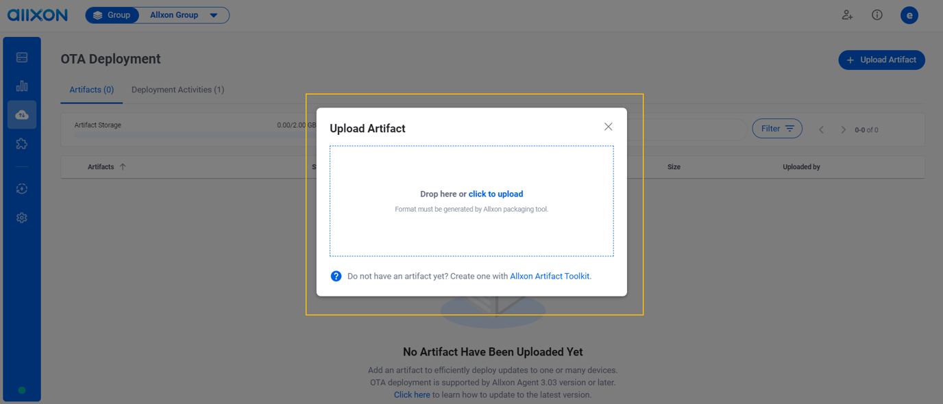 Deploy OTA Artifact with Command-Line Arguments