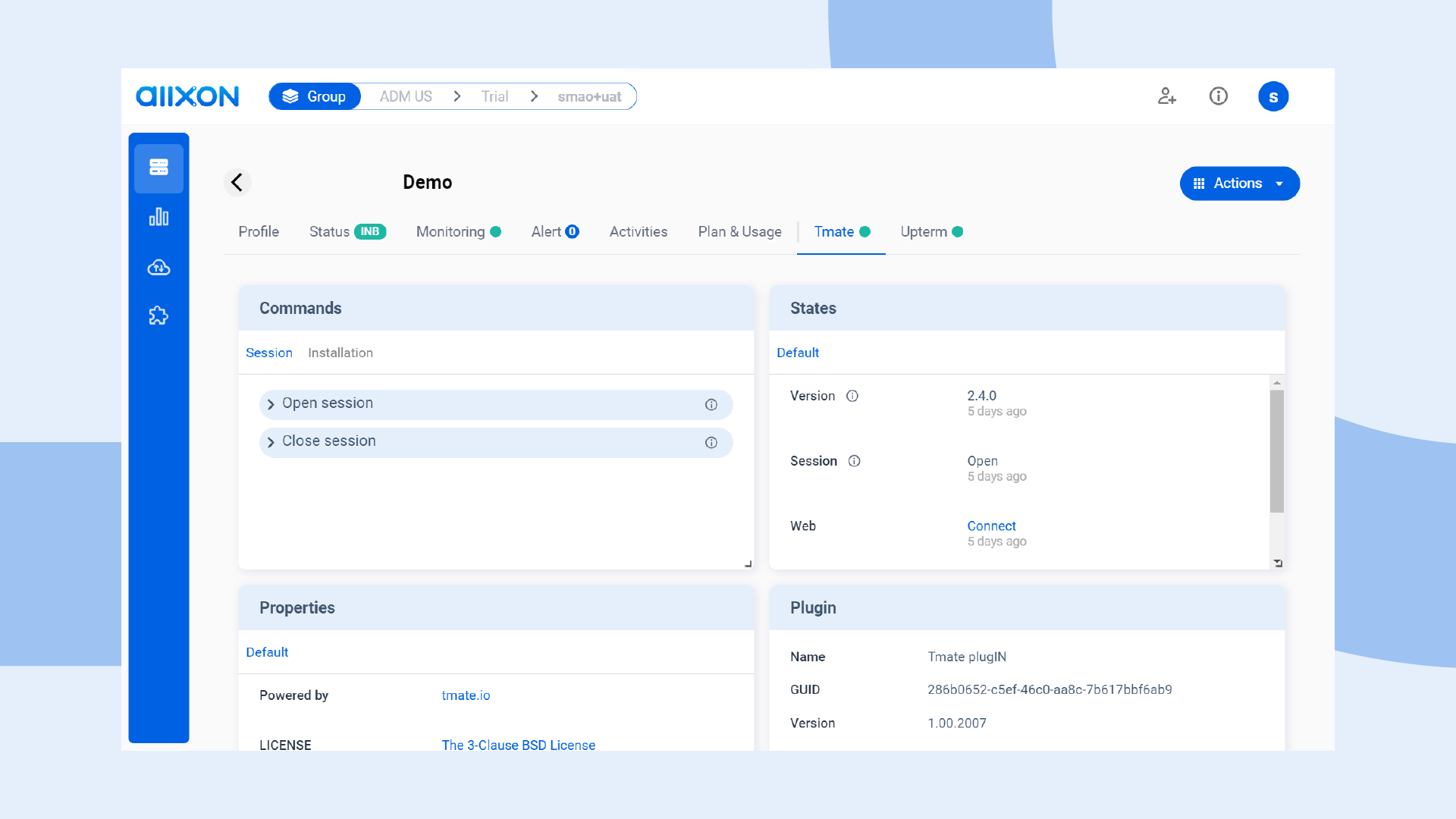 Tmate Add-In Plugin | Allxon Plugin Station